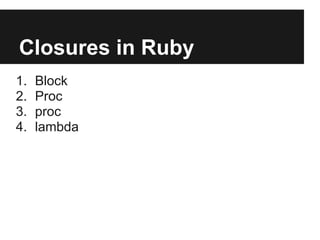 Blocks, procs && lambdas | PDF | Programming Languages | Computing