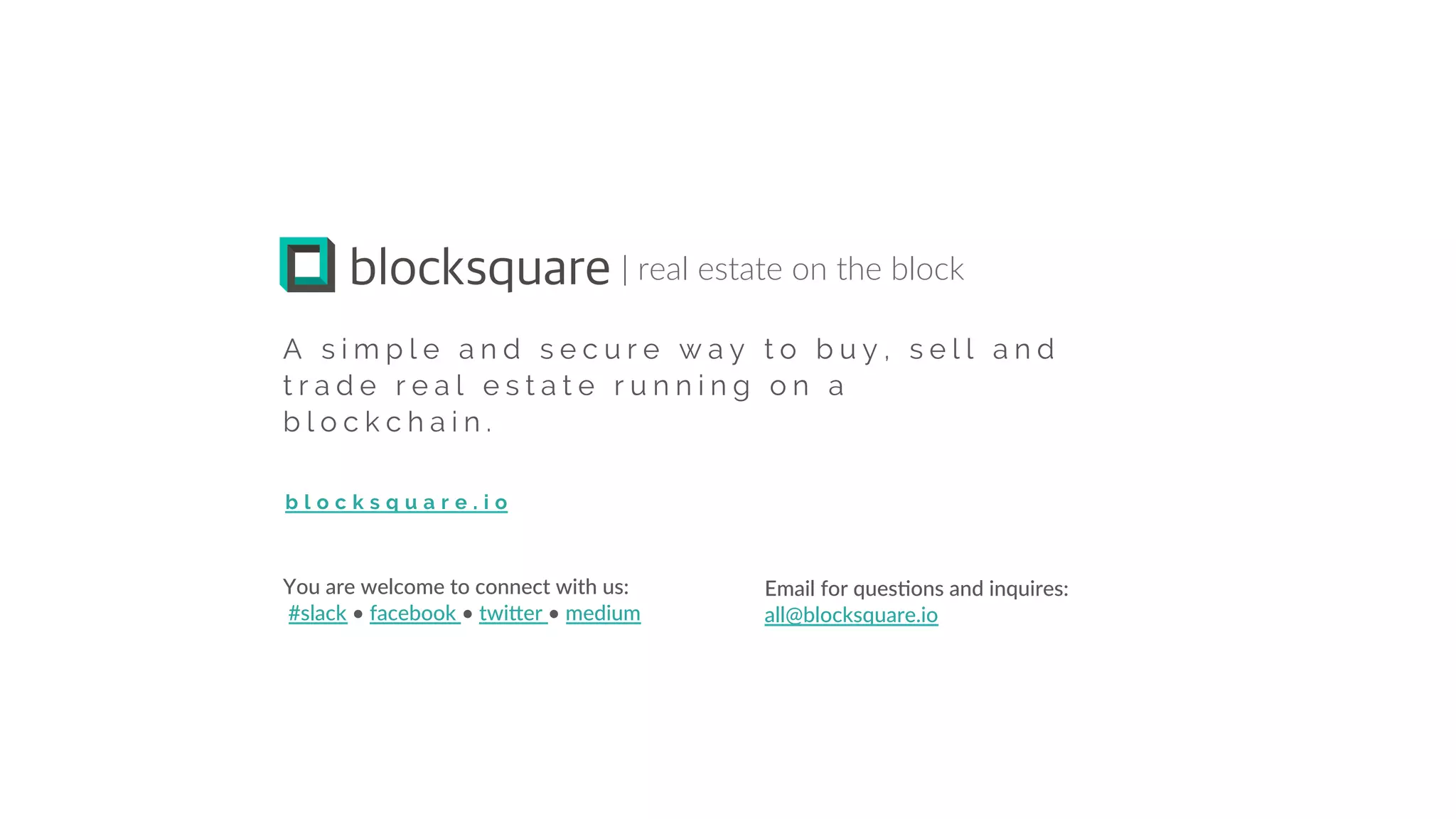 Blocksquare.io (IBREA conference slides) | PDF