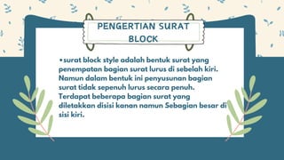 Presentasi Bentuk Surat Resmi Block style | PDF