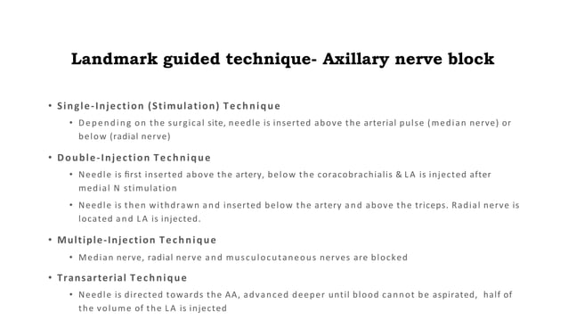 Blocks upper limb anesthesia | PPTX