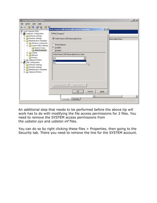 usbblocking in desktop laptop | PDF