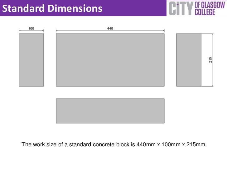 Concrete Block Dimensions Table