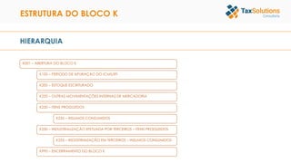 O Bloco K é a evolução em versão digital do livro Registro de Controle ...