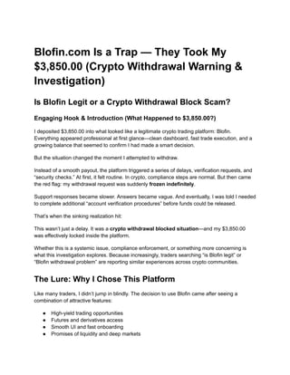 blofin.com Is A Trap — They Took My $3,850.00