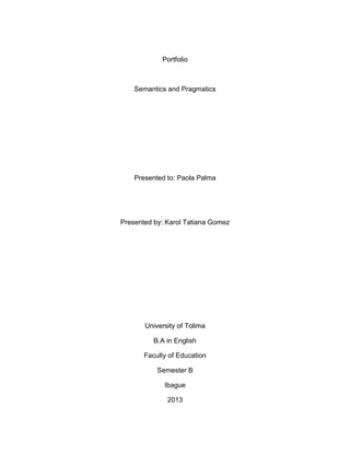 Semantics and Pragmatics | PDF