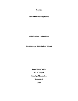 Semantics and Pragmatics | PDF