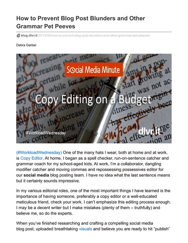 Avoid Social Media Blunders with Proper Copy Editing | PDF