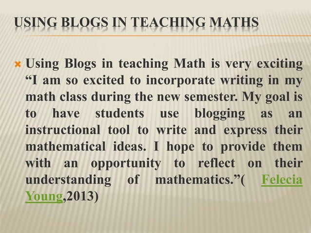 Using Blogs in Classroom | PPT