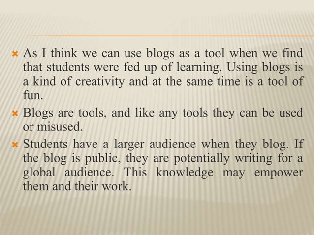 Using Blogs in Classroom | PPT