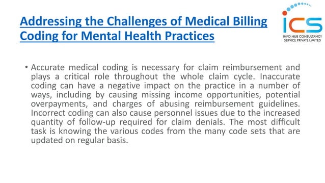Medical Billing and Coding for Mental Health | PPTX