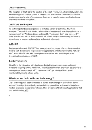 What is .net technology? | PDF