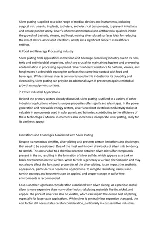 Key Sectors & Industries with Application of Silver Plating Process | PDF