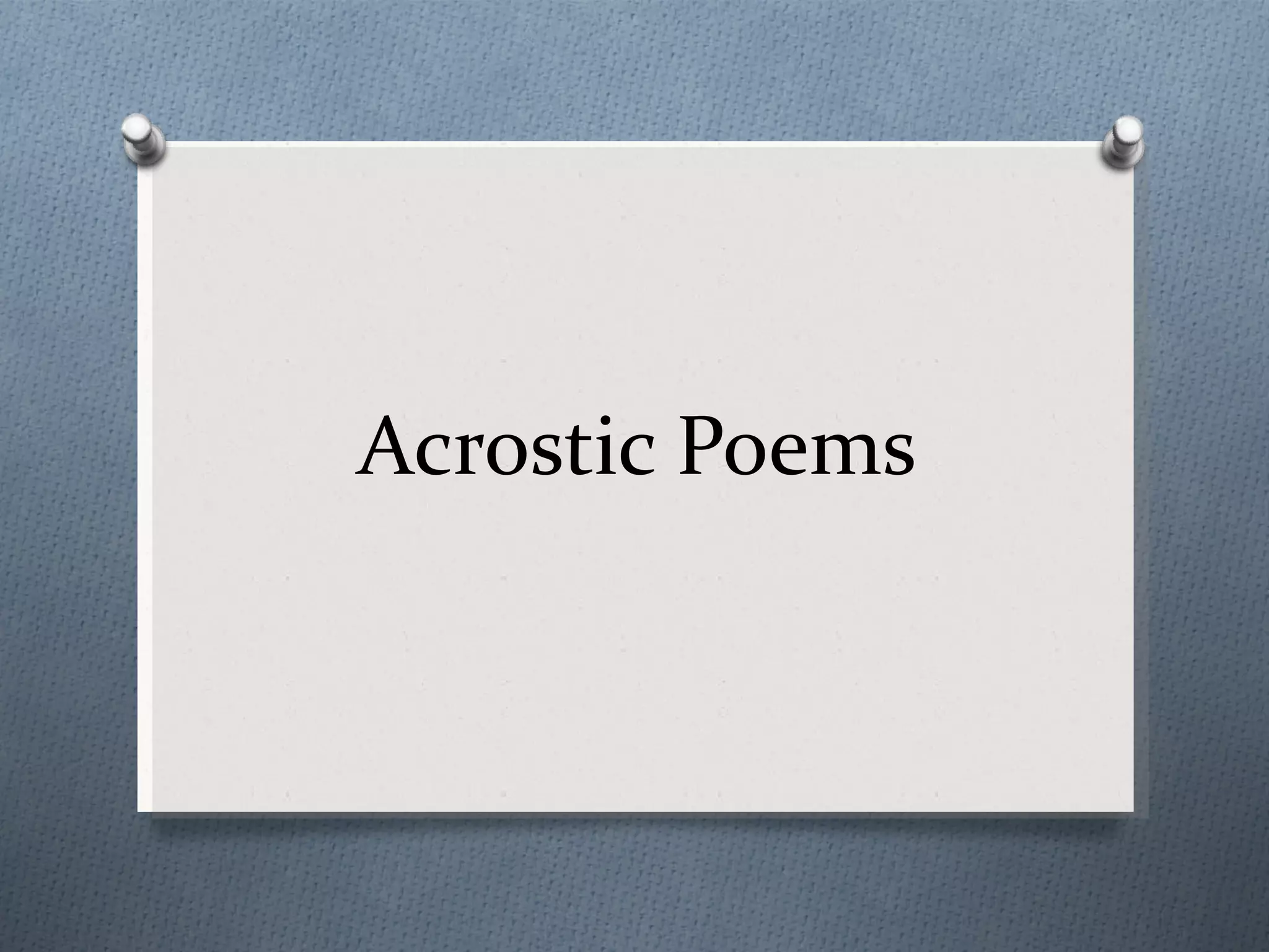 Blog acrostic poems powerpoint grade 7 | PPT