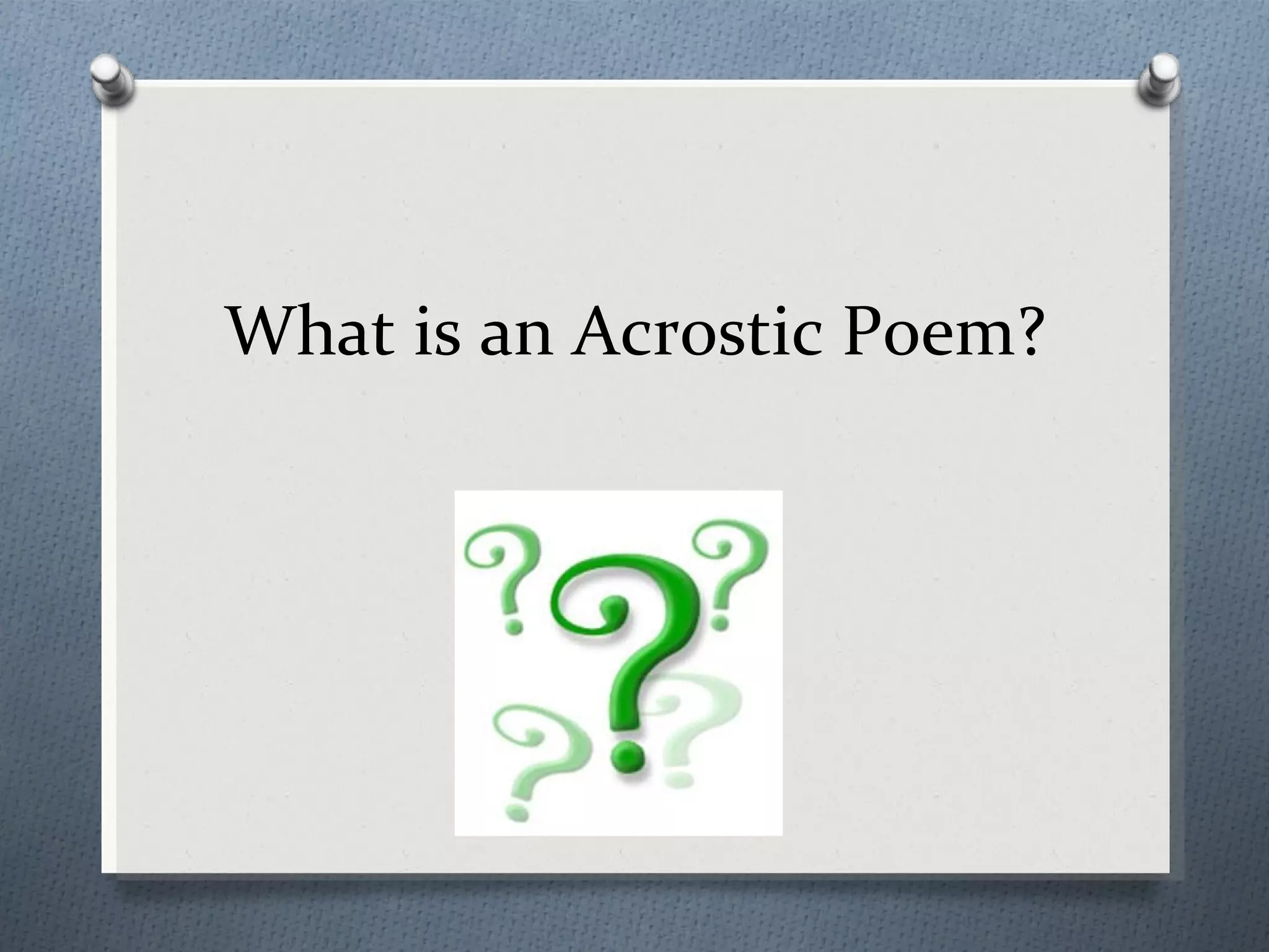 Blog acrostic poems powerpoint grade 7 | PPT
