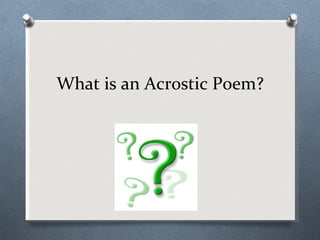 Blog acrostic poems powerpoint grade 7 | PPT
