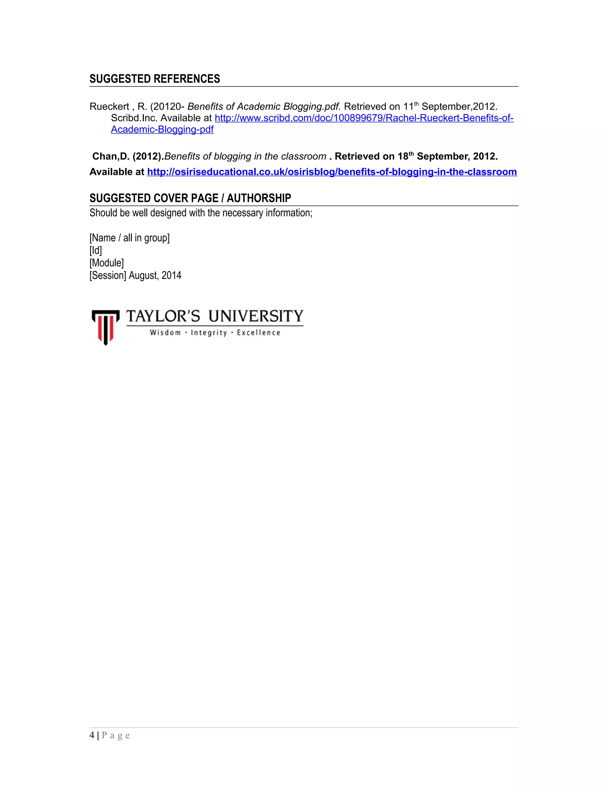 EPC PHOTOBLOG Course Outline | PDF