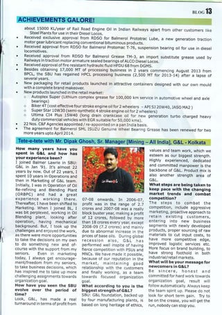 Balmer Lawrie - Blog August 2013 | PDF