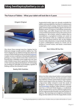 Blog.bestlaptopbattery.co.uk - The Future of Tablets – What your tablet ...