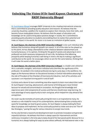 blog-dr sunil kapoor chairman RKDF University Bhopal india.ppt