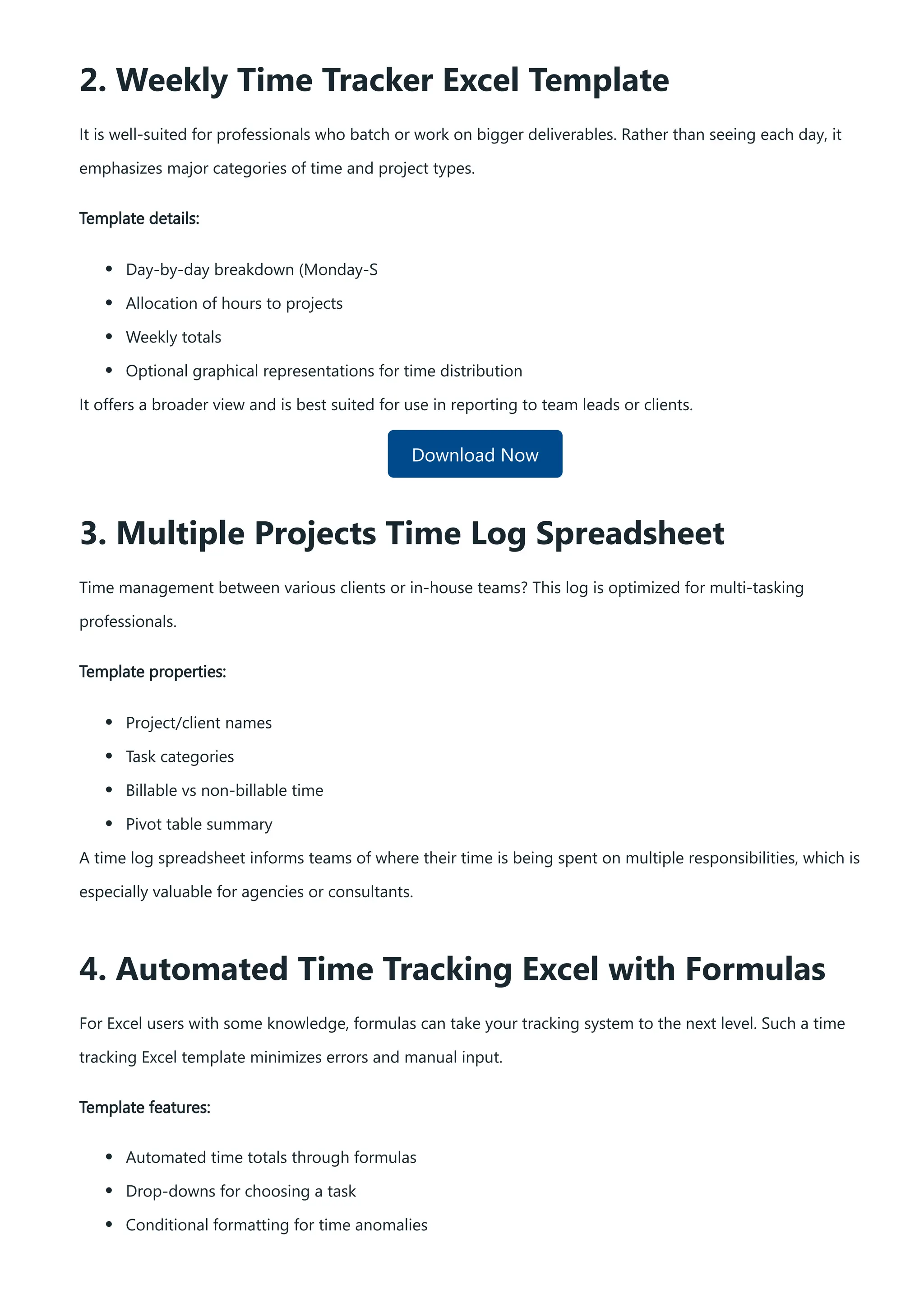 Excel Time Tracking: 4 Templates, Pros and Cons & Tools | PDF