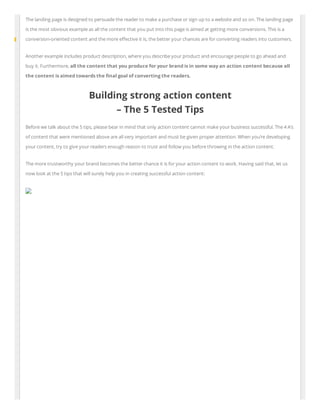 5 Tips to building Successful Action Content | PDF | Marketing and ...