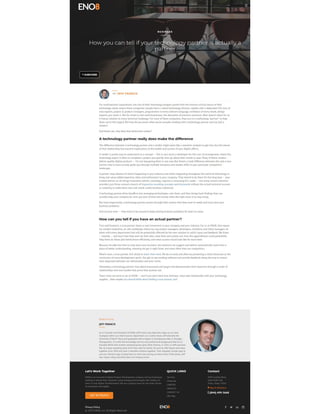 How you can tell if your technology partner is actually a partner | PDF