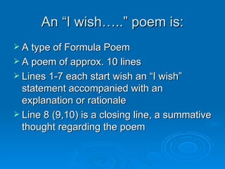 Blog i wish poems powerpoint grade 7 | PPT