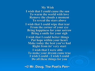 Blog i wish poems powerpoint grade 7 | PPT