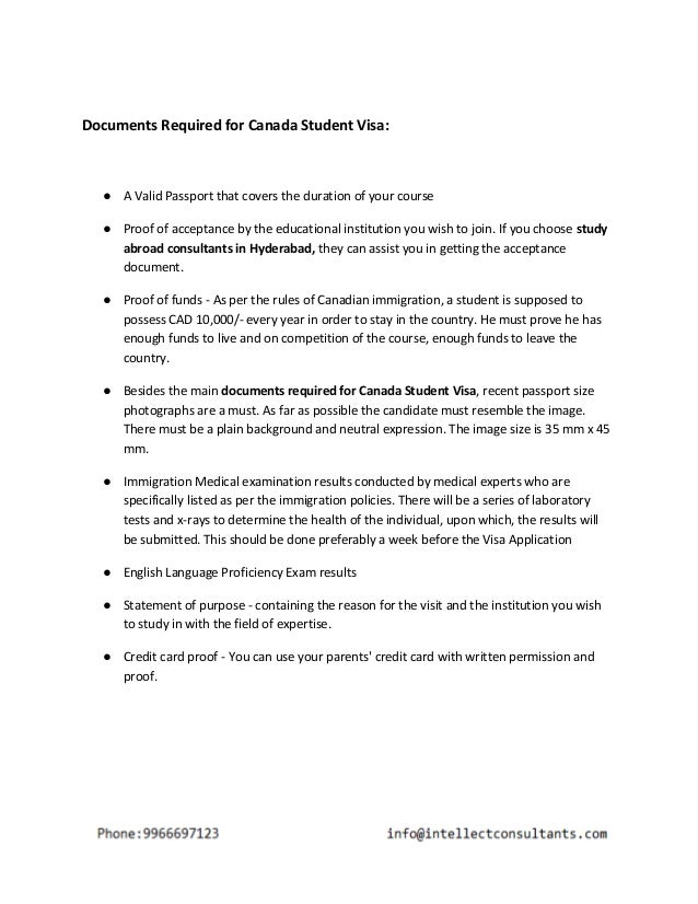 List Of Documents Required For Canada Student Visa List Of Documents Required For Canada Student Visa