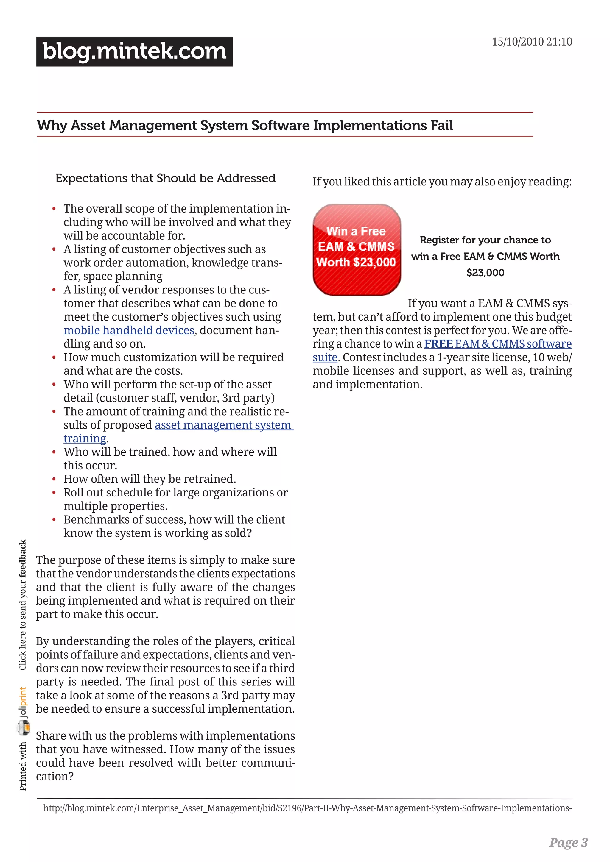 Part II - Why-asset-management-system-software-implementations-fail | PDF