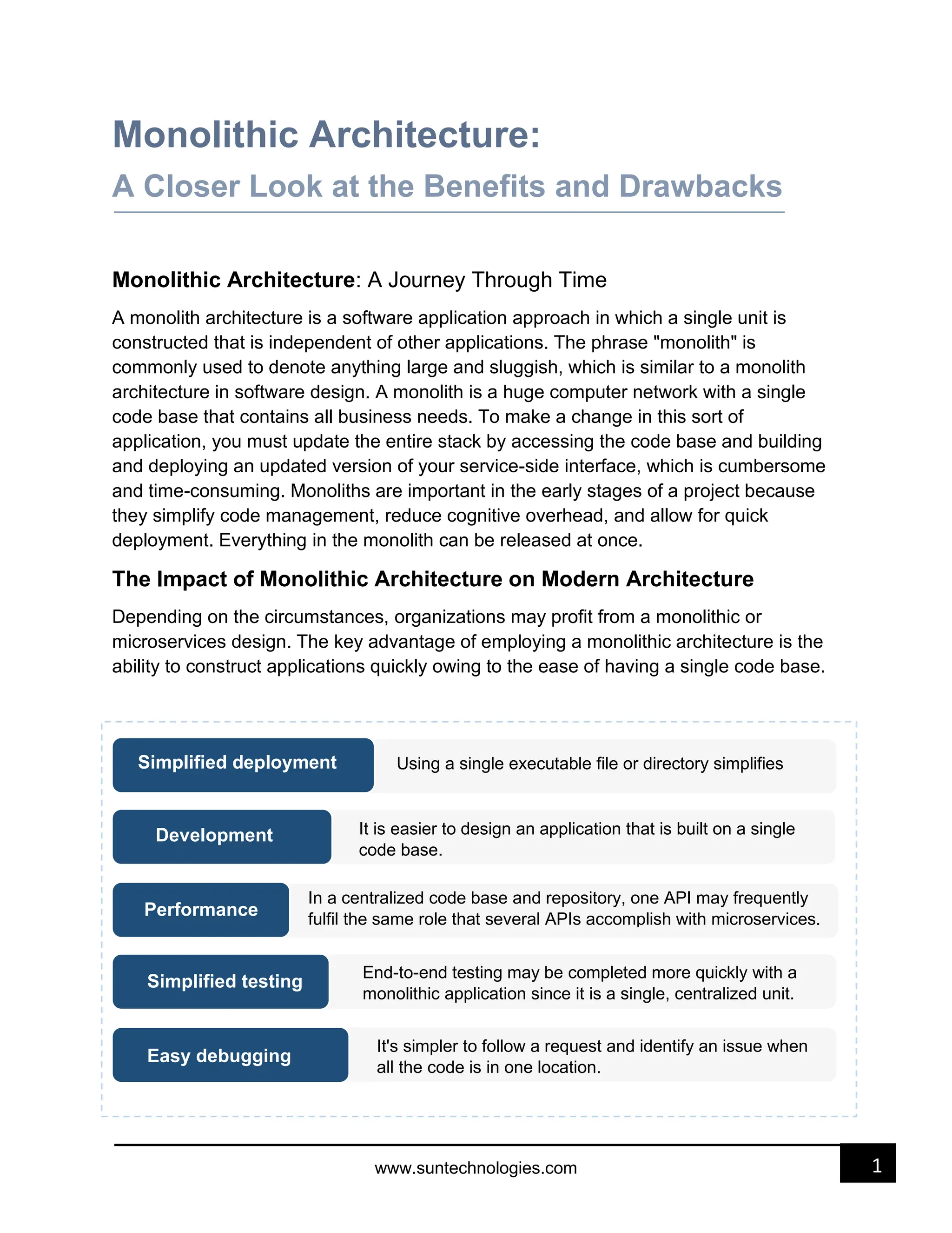 Monolithic Architecture: A Closer Look at the Benefits and Drawbacks | PDF
