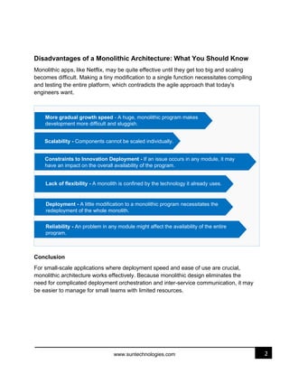 Monolithic Architecture: A Closer Look at the Benefits and Drawbacks | PDF