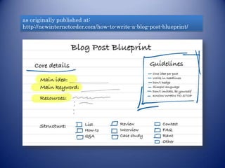 Blog Post Blueprint by newInternetOrder.com