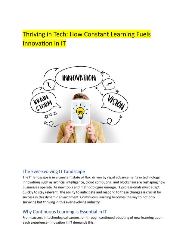 Thriving in Tech: How Constant Learning Fuels Innovation in IT | PDF ...