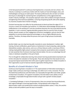 Thriving in Tech: How Constant Learning Fuels Innovation in IT | PDF