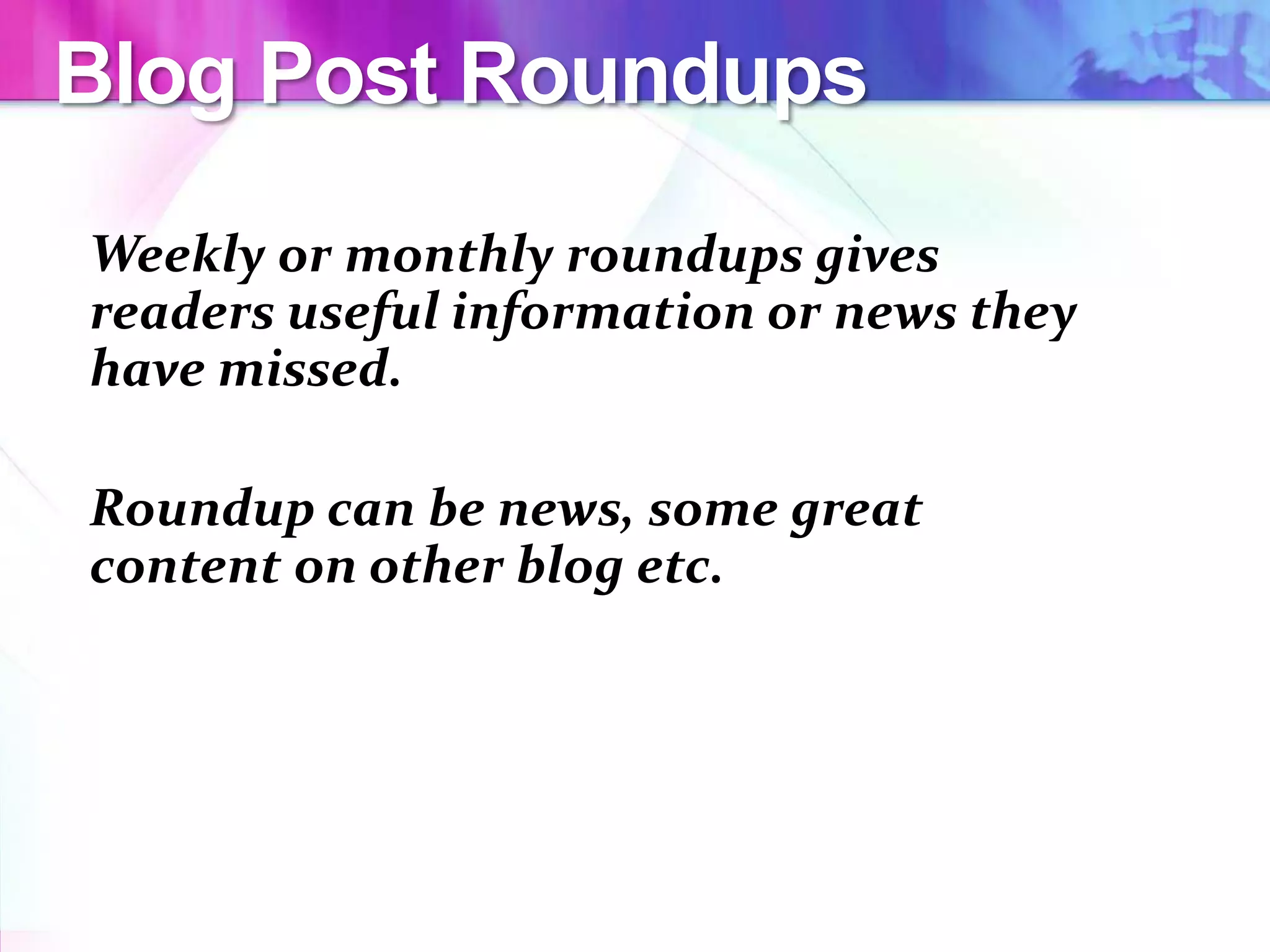 Types of Blog Post | PPTX