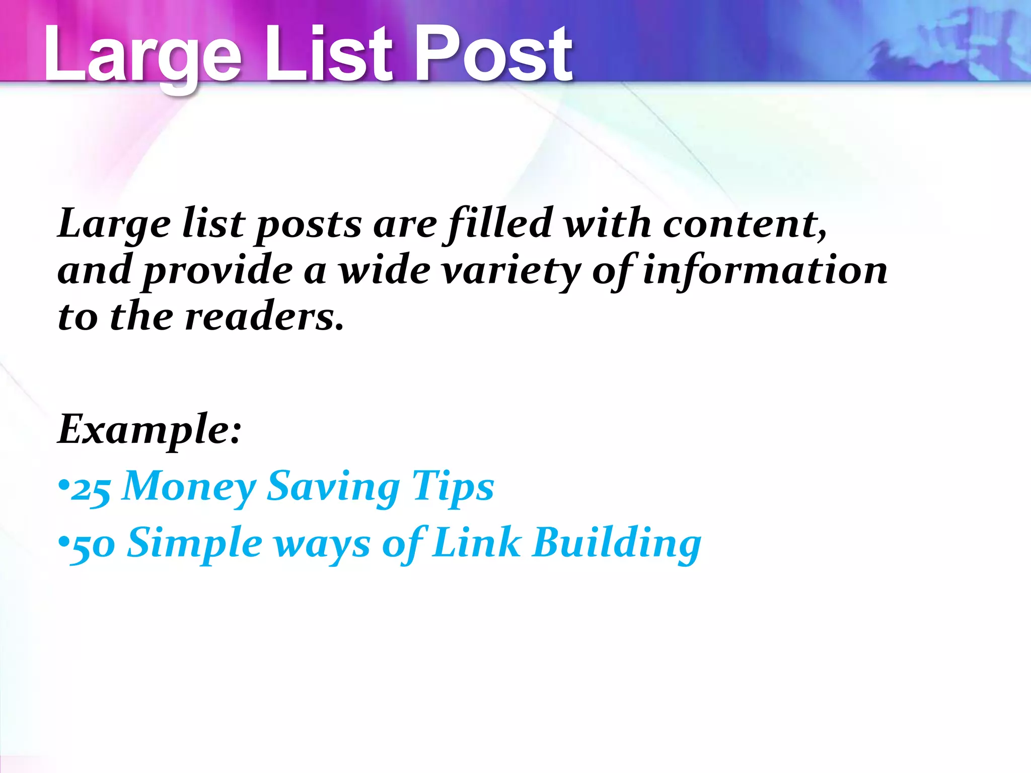 Types of Blog Post | PPTX