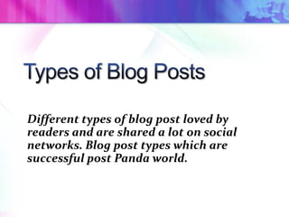 Types of Blog Post | PPTX