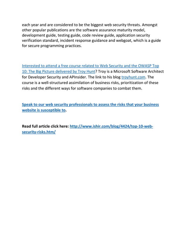 What are the top 10 web security risks? | PDF