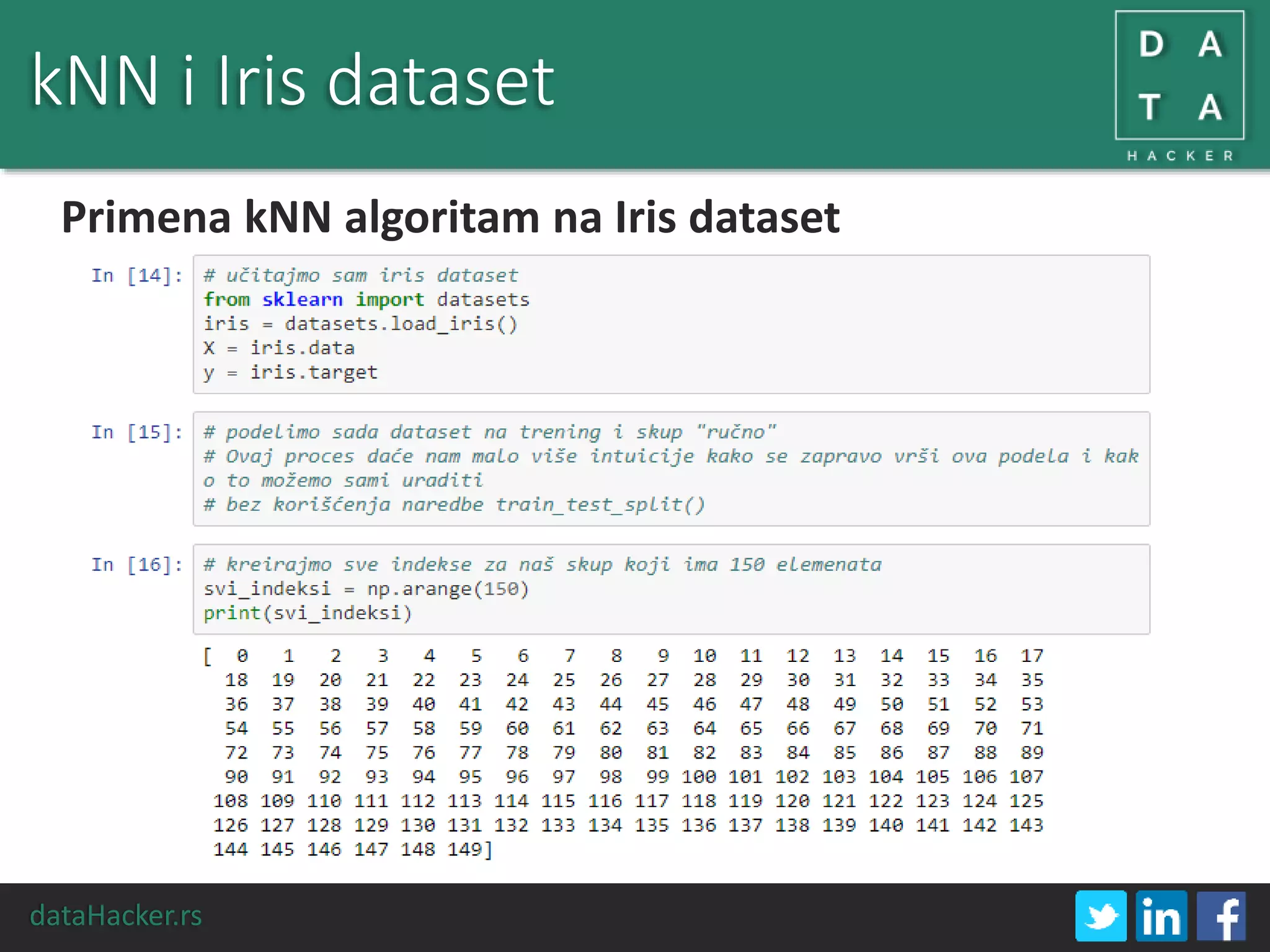 kNN algorithm za Iris dataset | PPTX
