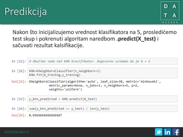 kNN algorithm za Iris dataset | PPTX
