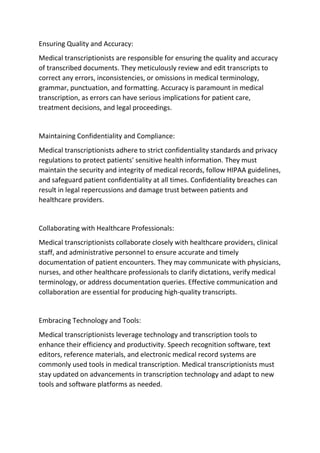 Words Matter: Examining the Work of Medical Transcriptionists | DOCX