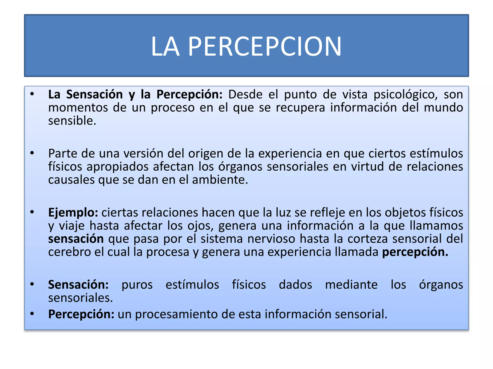 LA PERCEPCIÓN | PPTX