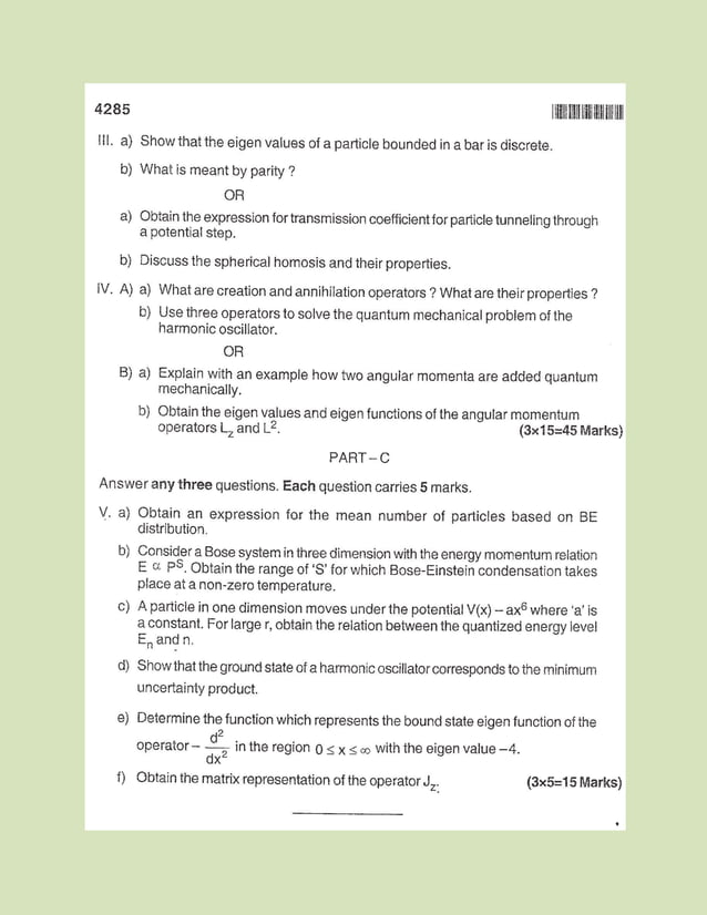 SECOND SEMESTER Msc DEGREE EXAMINATION | PDF