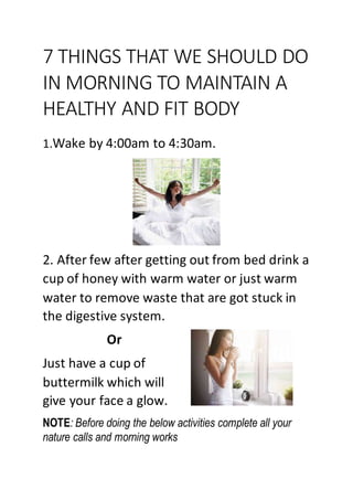 Blog 1 | morning routine for healthy life | DOCX