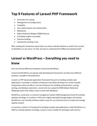 Laravel vs WordPress: Which One is Ideal to Use? | PDF