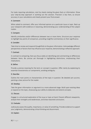 Blog #01 - Mastering Command Words in Assignments: A Guide for Success | PDF