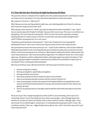 Getting Our Priorities Straight | PDF