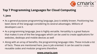 7 Best Programming Languages for Cloud Computing in 2022-23 | PPT