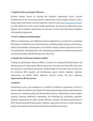 Key Strategies for Streamlining Revenue Cycle Management (RCM) in ...